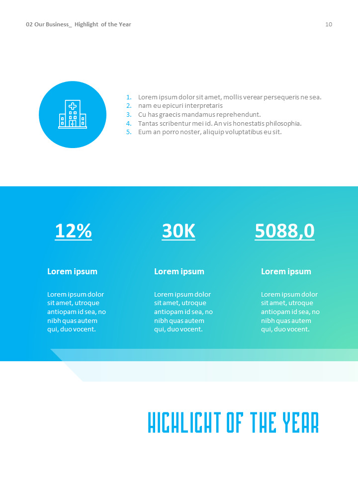 Hospital Business Annual Report PowerPoint Background Template