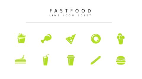 10 Fastfood Icons|Diagram