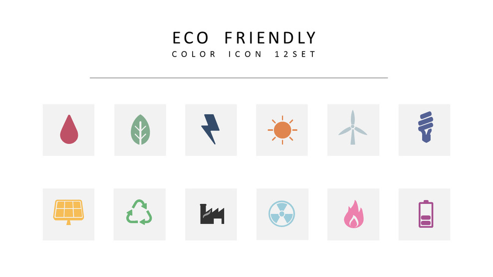 12 Eco Friendly Icons Vectors|Diagram