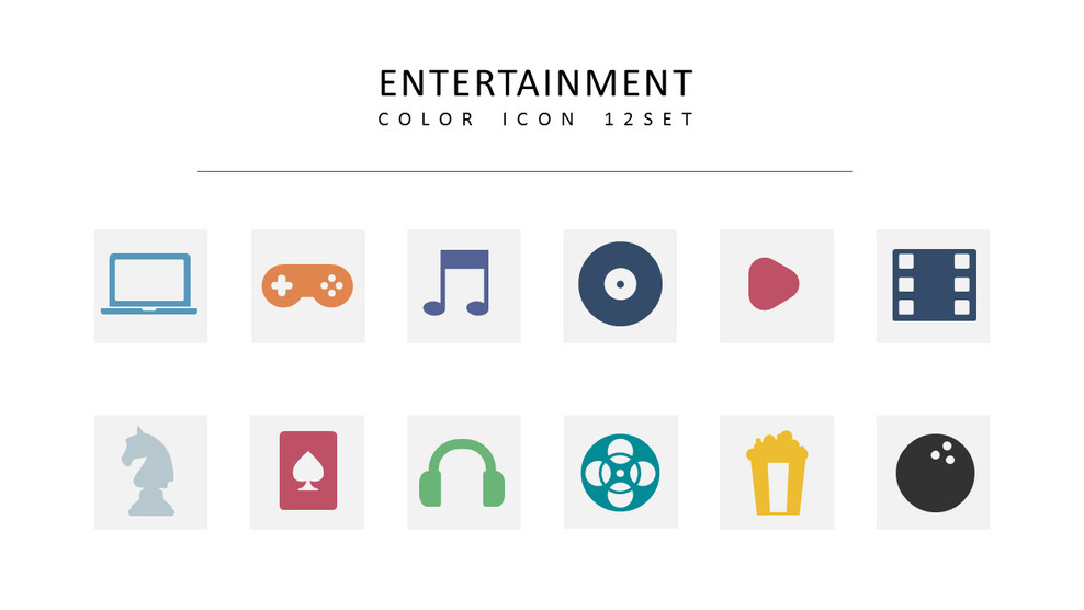 12 Entertainment Icons Set|Diagram