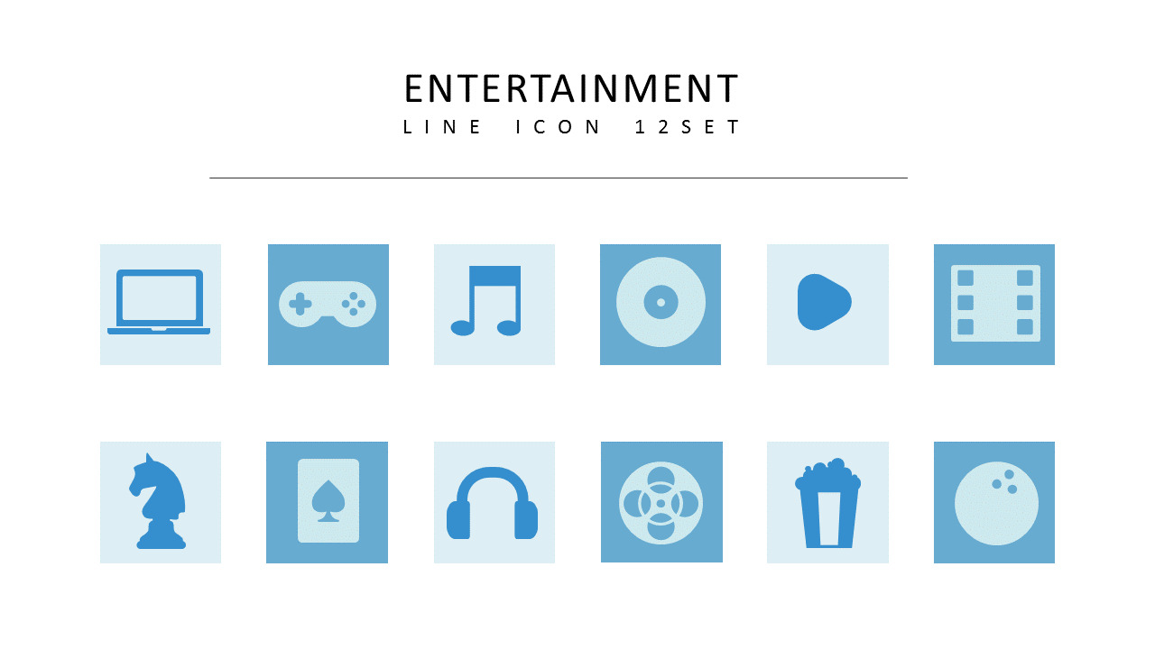 12 Entertainment Icons Set|Diagram