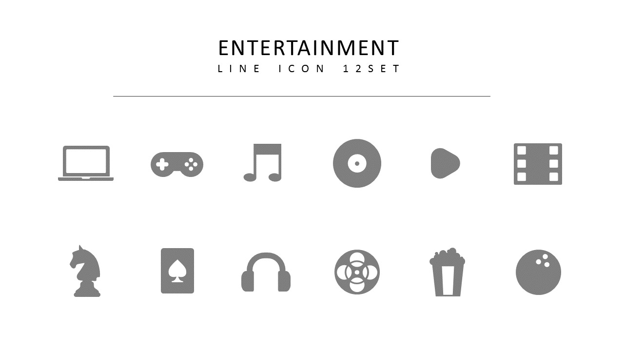 12 Entertainment Icons Set|Diagram