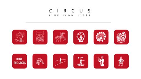 12 Set Circus Icon Resources for Designers|Diagram