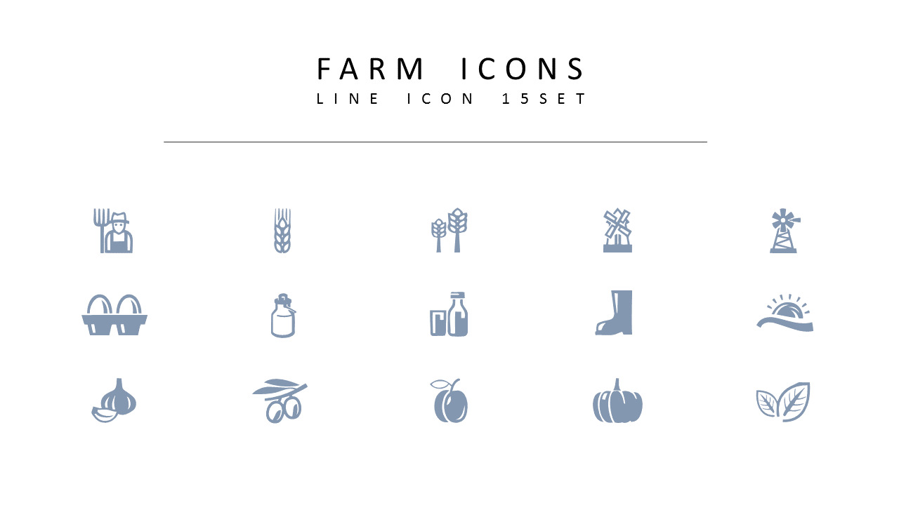 15 Set Farm Icons Set|Diagram
