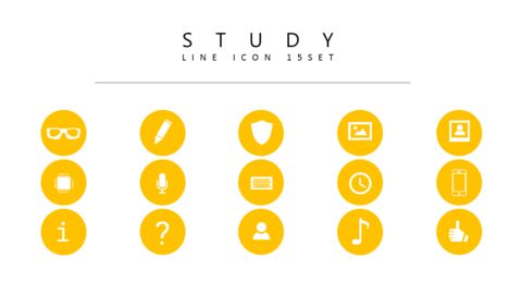 15 Study Vector Icons Set|Diagram