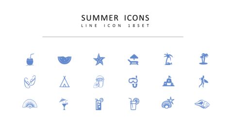 18 Set Summer Icons Set|Diagram