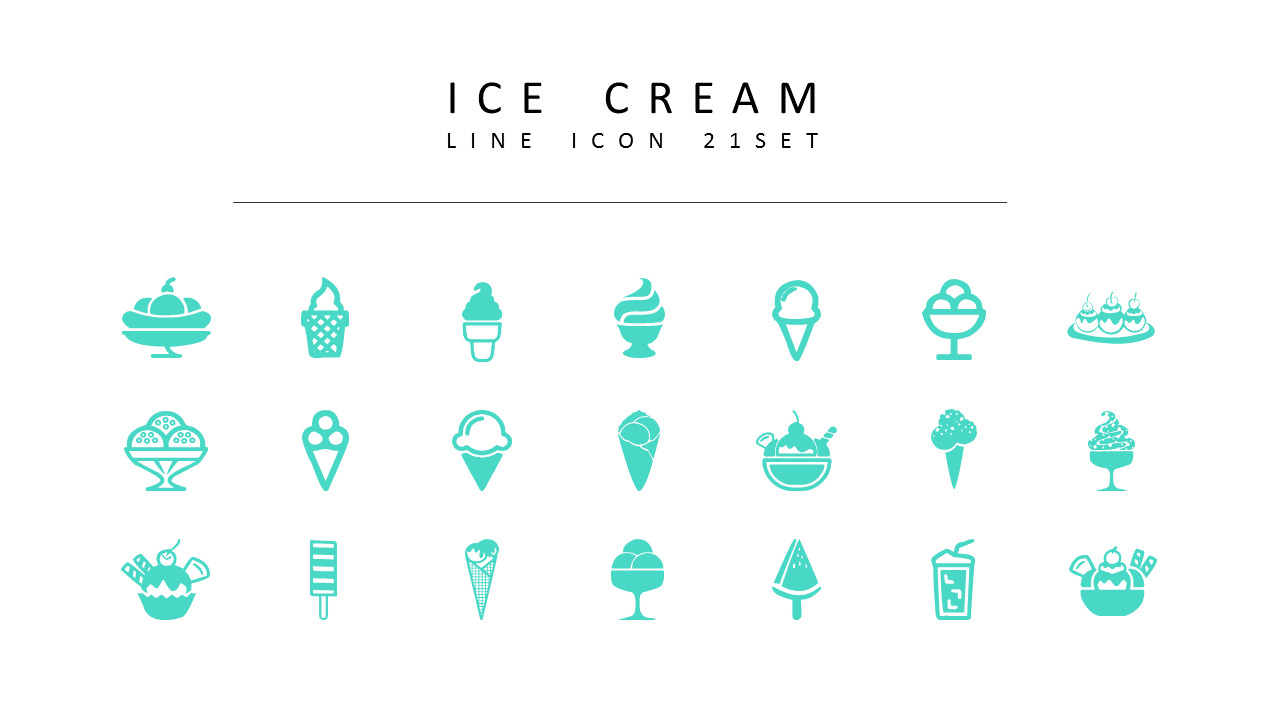 21 Ice Cream Icons|Diagram