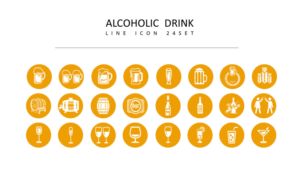 24 Alcoholic Drink Icon Resources for Designers|Diagram