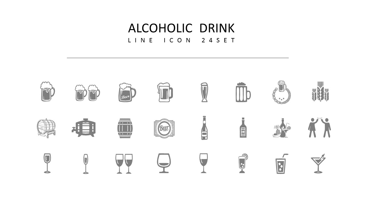 24 Alcoholic Drink Icon Resources for Designers|Diagram