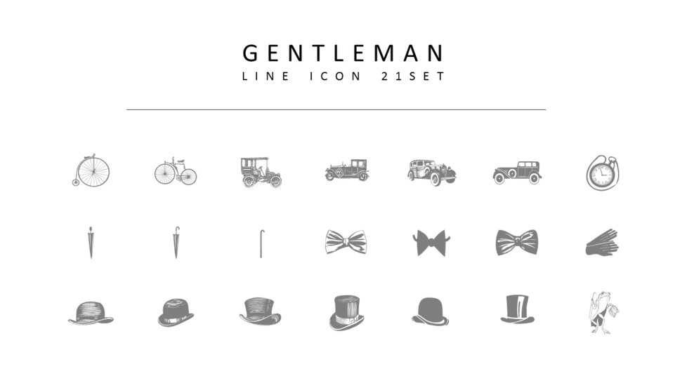 Gentleman (21) Icons Set|Diagram