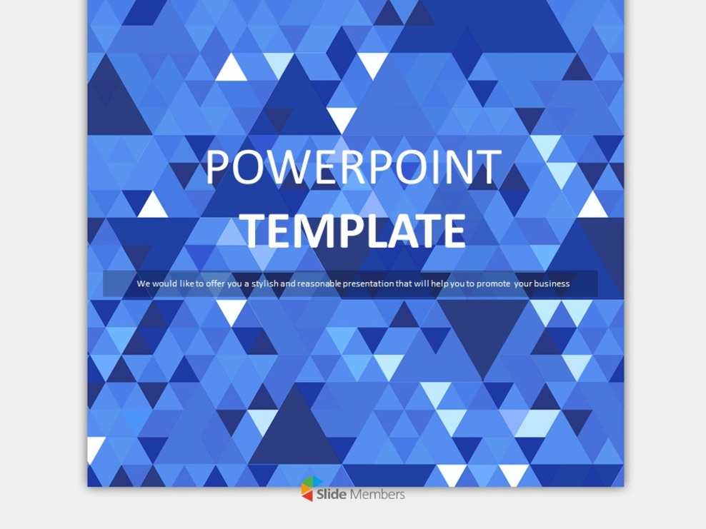 Deep Blue, Sparkling Triangle - Free PPT Template