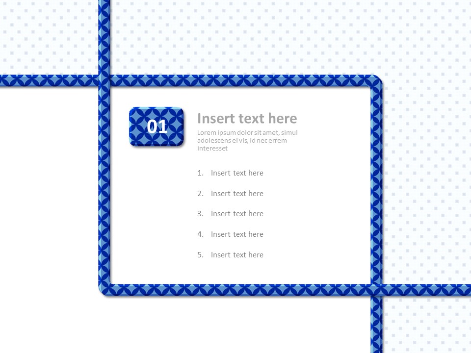 Free Powerpoint Template - A Bold Blue Line With Sparkling Dots|Slides