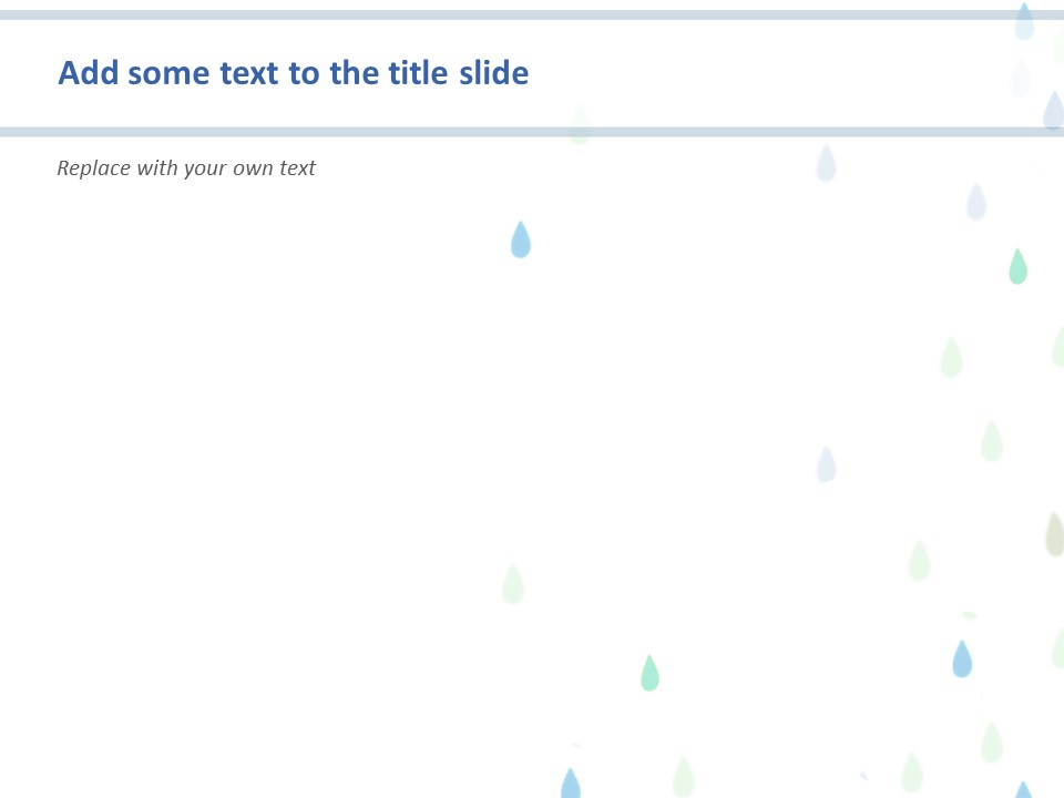 Free PPT Sample - Green and Blue Raindrop