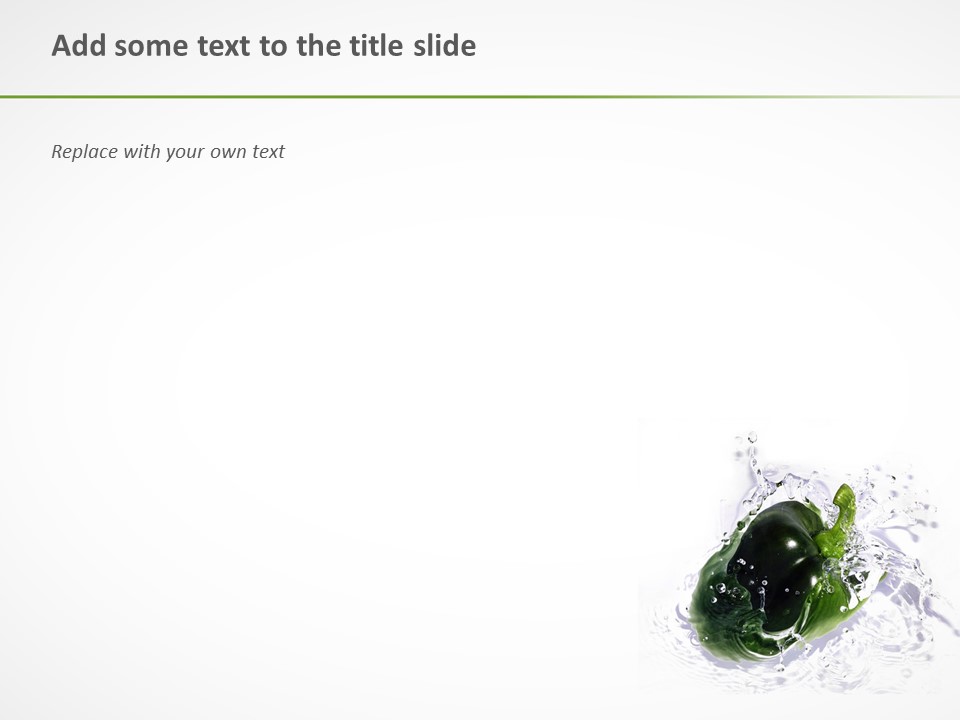 Free PPT Sample - Pepper Falling on the Water With White Background