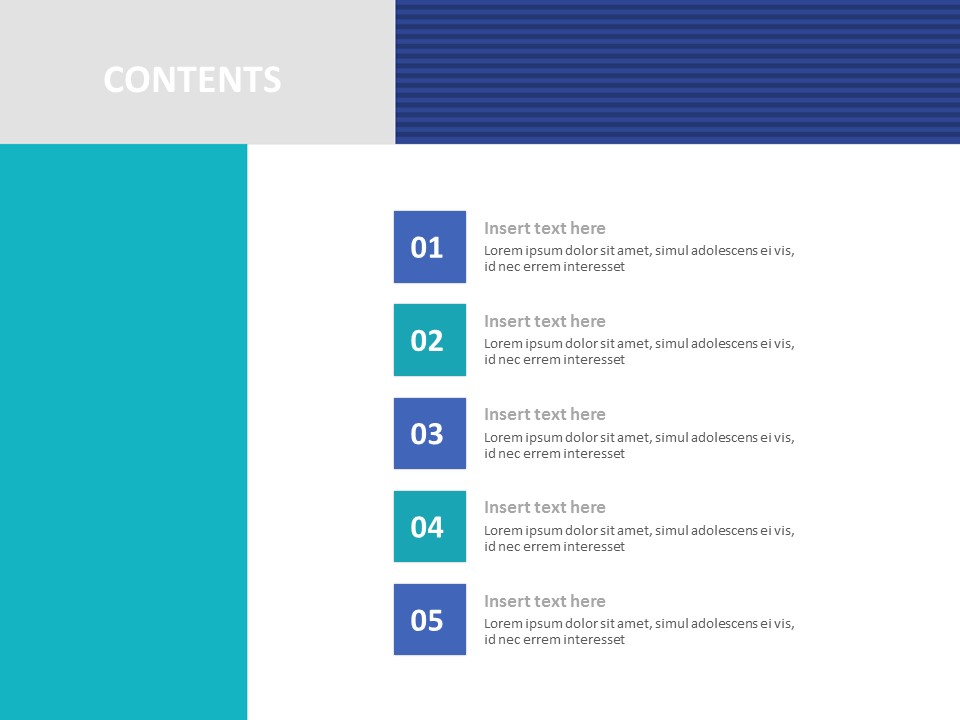 Free PPT Template - Big Turquoise Blue Quadrangle Pattern