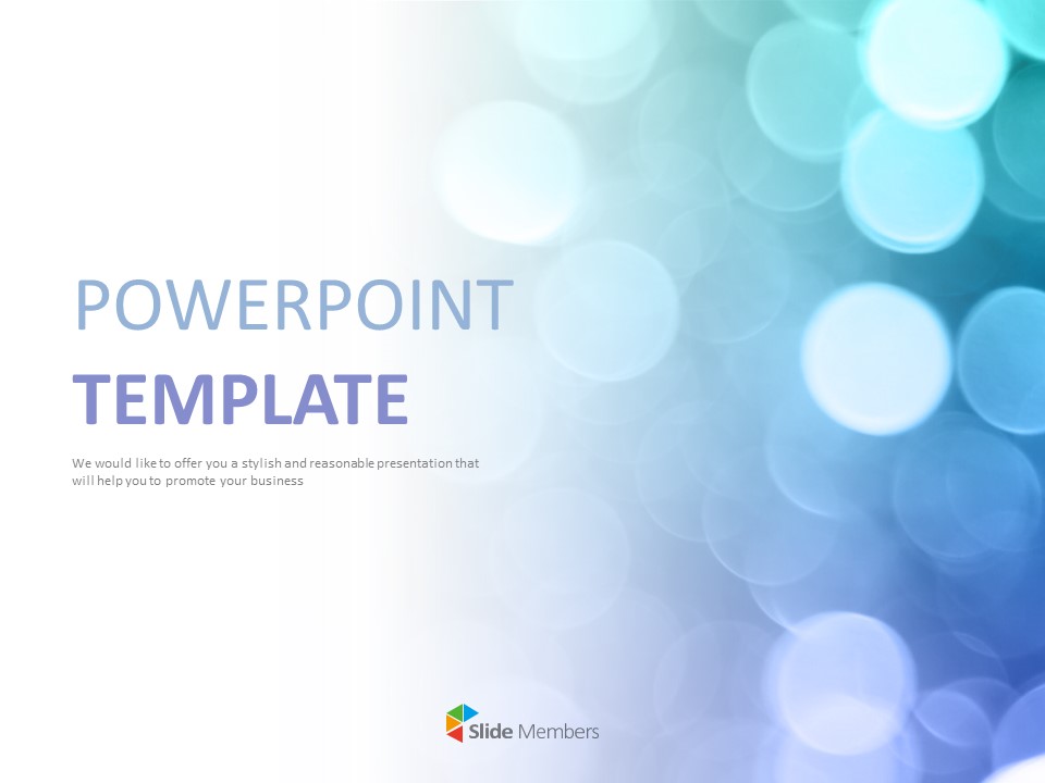 Free PPT Template - Blue Sparkling Circles