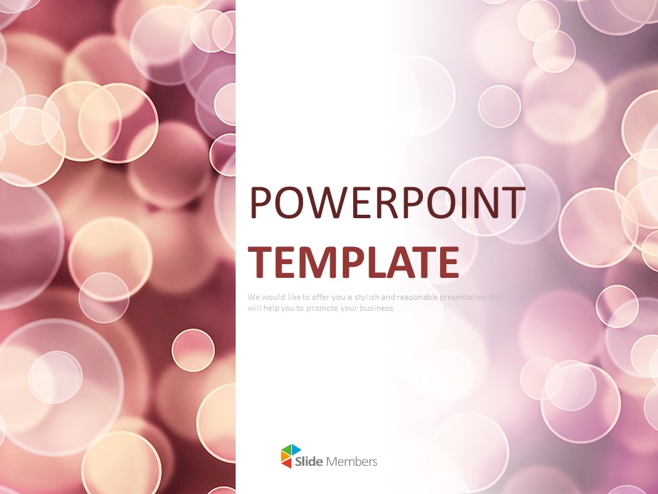 Free PPT Template - Rosegold Circled Pattern