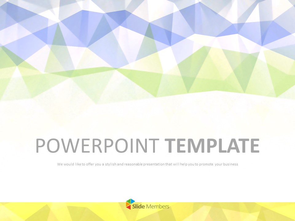 Free PPT Template - Sparkling Triangles With Pastel Gradation Effect