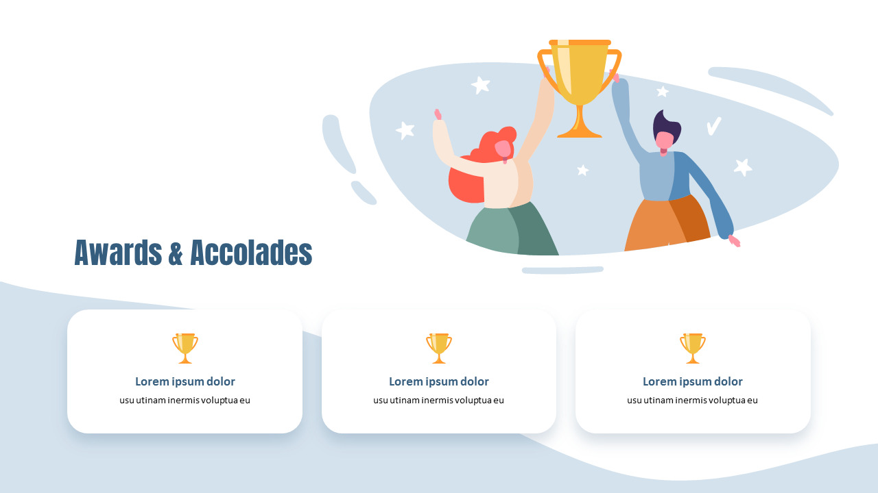 수상 및 영예 템플릿 레이아웃|연혁|단일 슬라이드