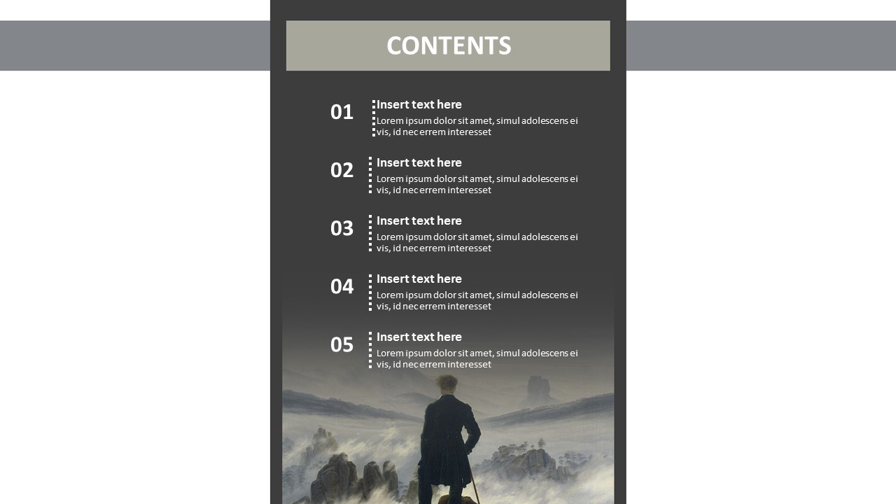 Caspar David Friedrich "Wanderer above the Sea of Fog" - Free PPT Template
