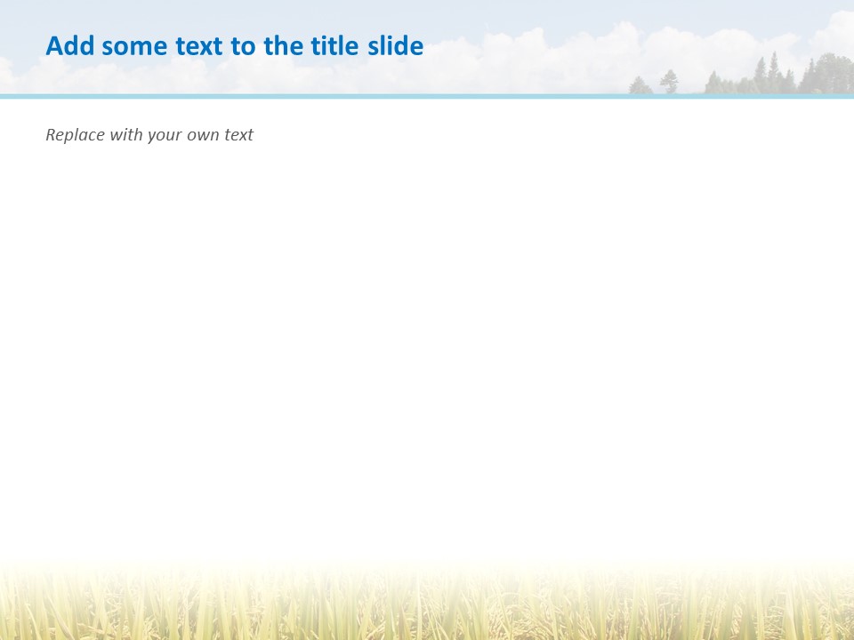 Free Powerpoint Template - Ripening Rice on the Field