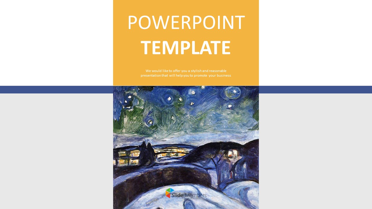 Free Powerpoint Templates Design - Edvard Munch "Starry Night"|Slides