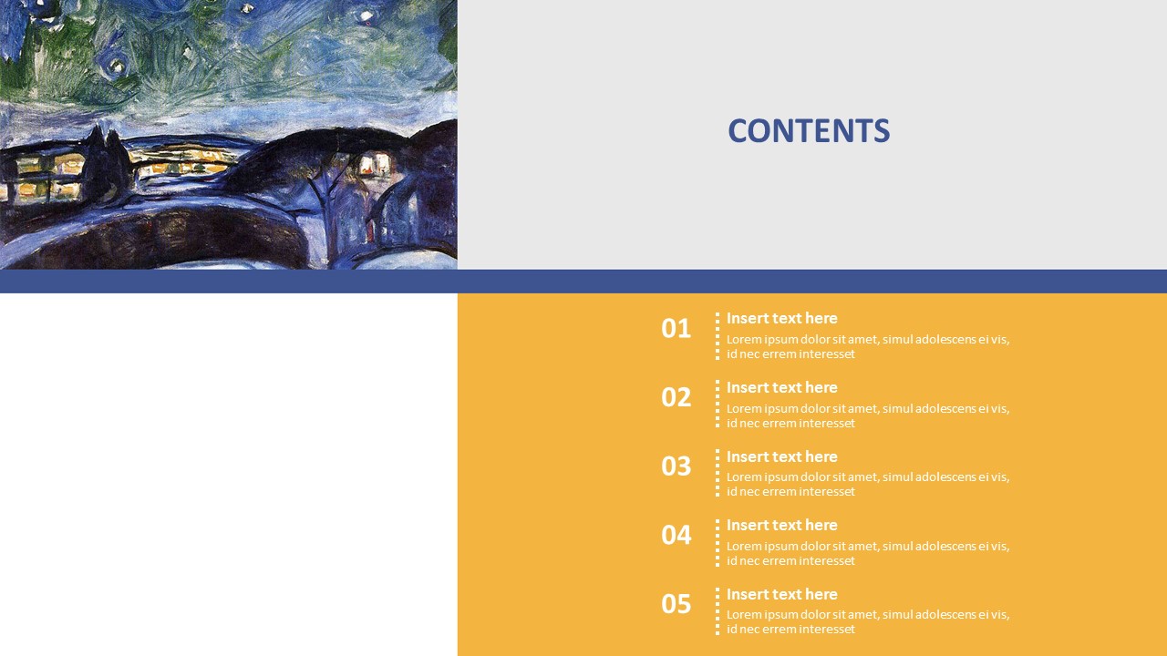 Free Powerpoint Templates Design - Edvard Munch Starry Night|Slides