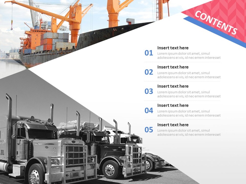 Free PPT Template - Trucks and Ships
