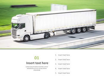 LKWs fahren auf Straßen - Kostenloses Powerpoint Templates Design