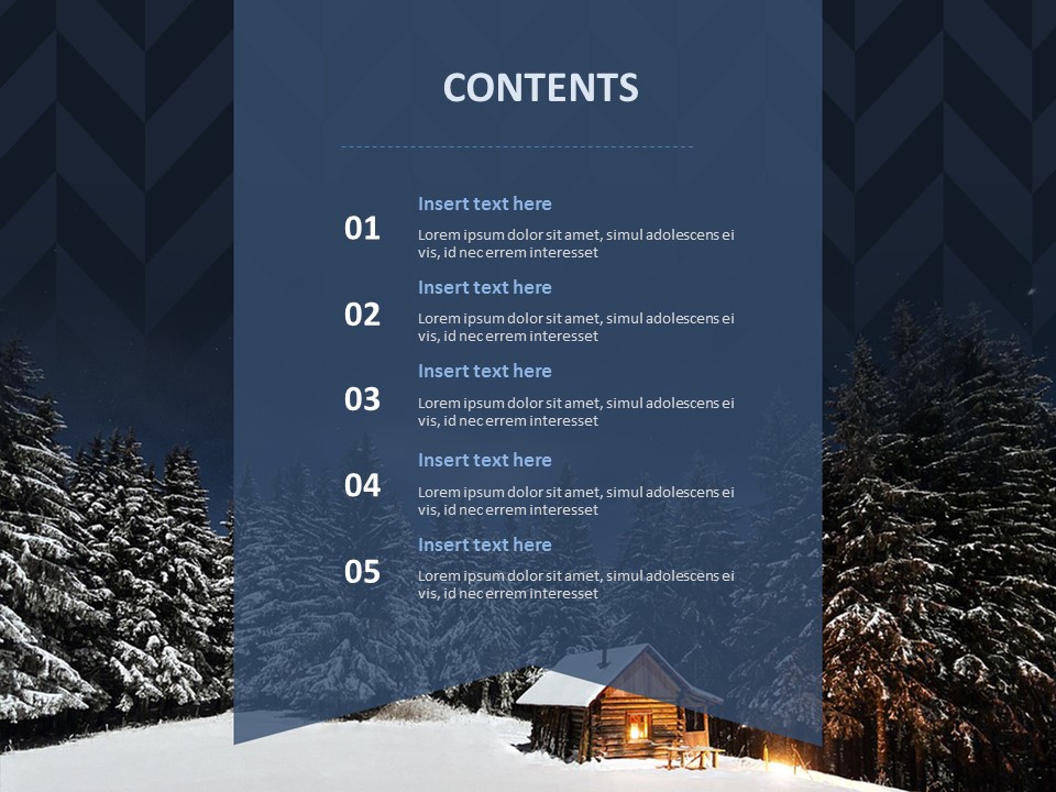 A Hut on the Winter Night - Free Template Design|PPT|Slides
