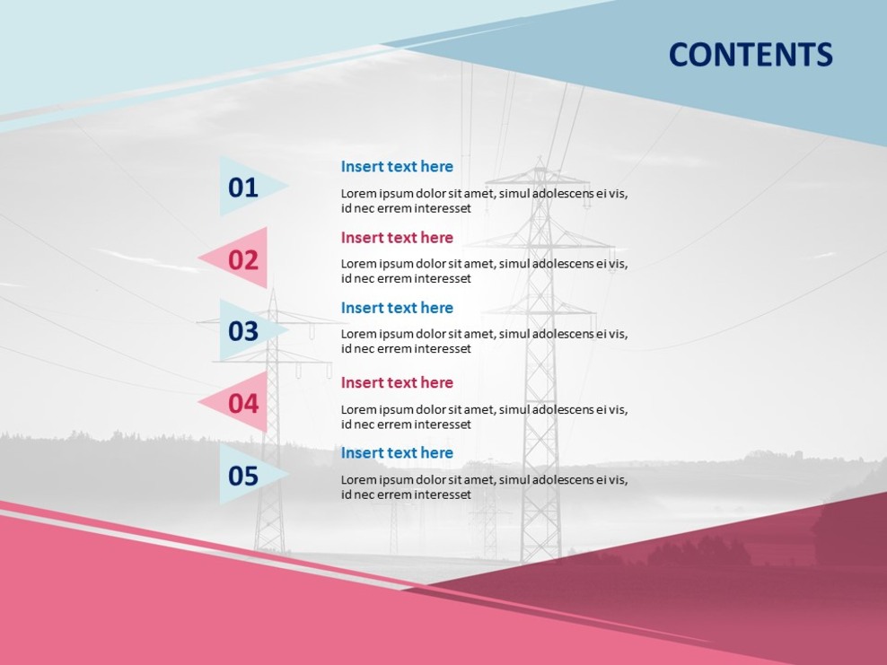 A Transmission Tower With Sunset - Free Powerpoint Template