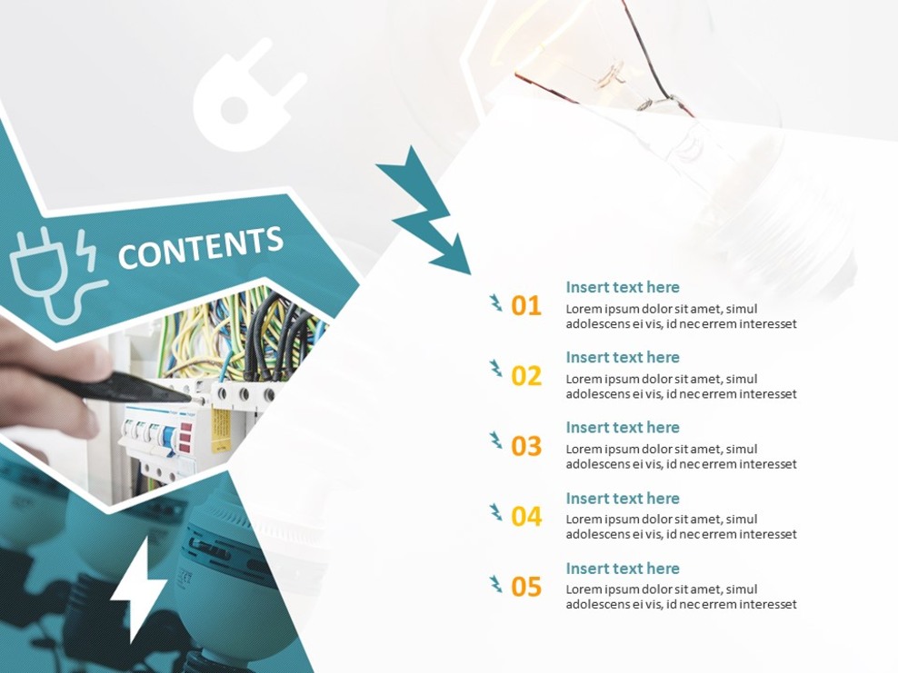 Libérer Modèle PowerPoint gratuit - Ampoules et électricité