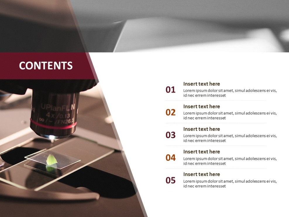 Gratuito Modelli PowerPoint gratuiti - Microscopi