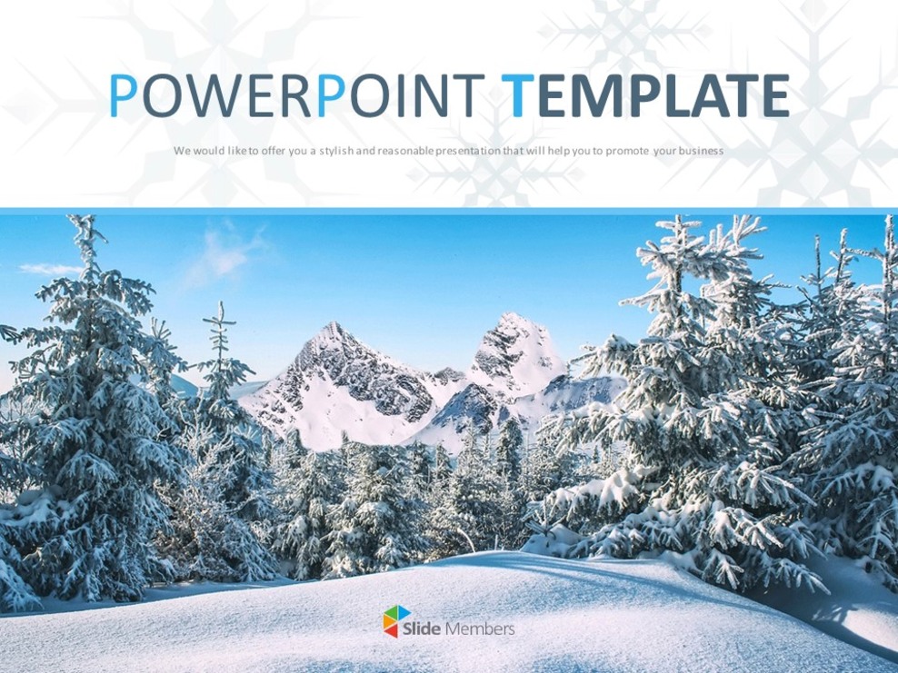 Free PPT Sample - A Winter Mountain Covered With Snow