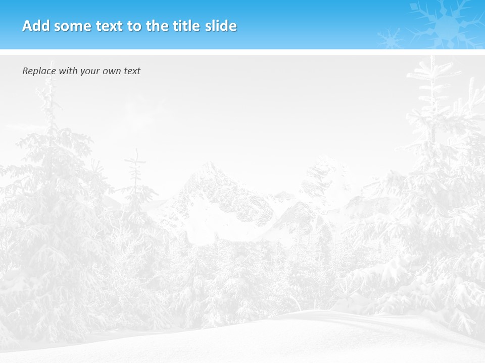 Free PPT Sample - A Winter Mountain Covered With Snow