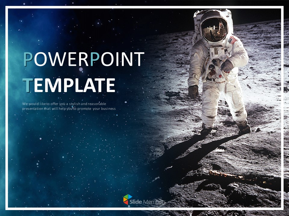 Moon And Astronauts Free Powerpoint Templates Design
