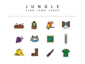 Jungle Vector Icons Set