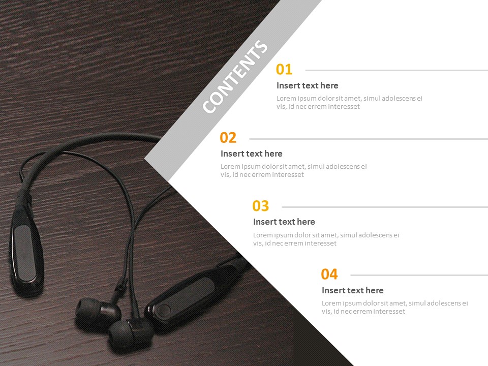Free PPT Template - Bluetooth Earphones