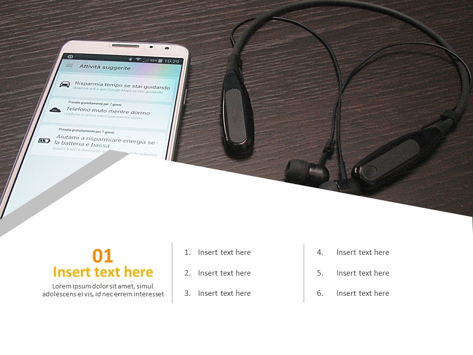 Free PPT Template - Bluetooth Earphones