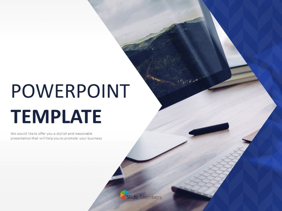 Free Template Design - A Monitor and a Keyboard on a Desk