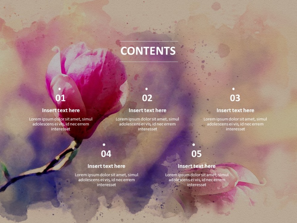 Free Design Template - MagnoliA Bud|PPT|Slides