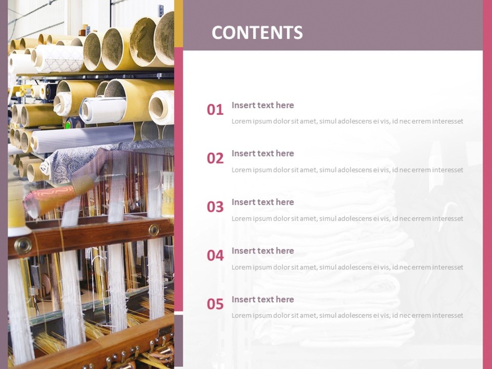 Free Powerpoint Templates Design - Textile Factory