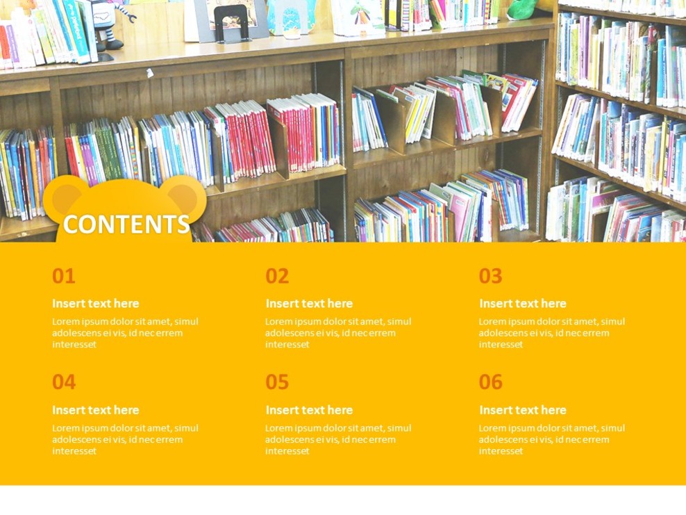 Campione PPT gratuito - Una biblioteca per bambini