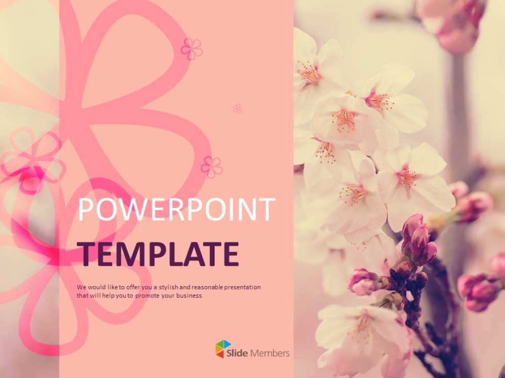 Vague Cherry Blossoms - Free PPT Sample|Templates|Slides
