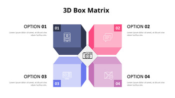 Pastel Tone 3D Box Matrix Diagram