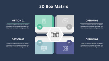 Pastel Tone 3D Box Matrix Diagram