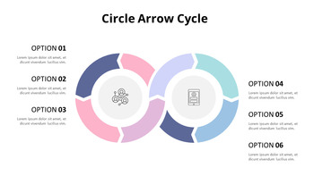 Pastel Tone Arrows Cycle Diagram