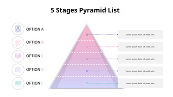 Pastel Tone Pyramid List Diagram