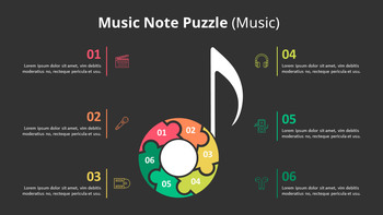 Puzzle of Music Note and Headphone Diagram (Music)