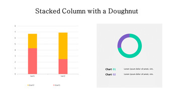 Doughnut with Stacked Column Mix Chart